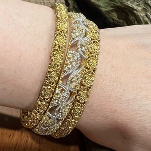 Kara | Jewelry | Traditional Indian Kada Bangles 22k Gold Plated Kara ...